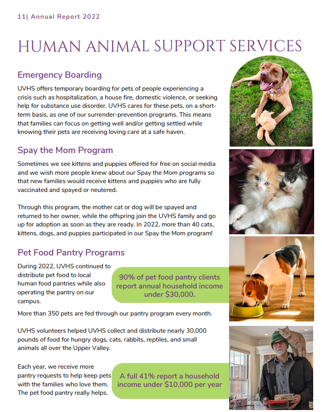 Upper Valley Humane Society Annual Reports