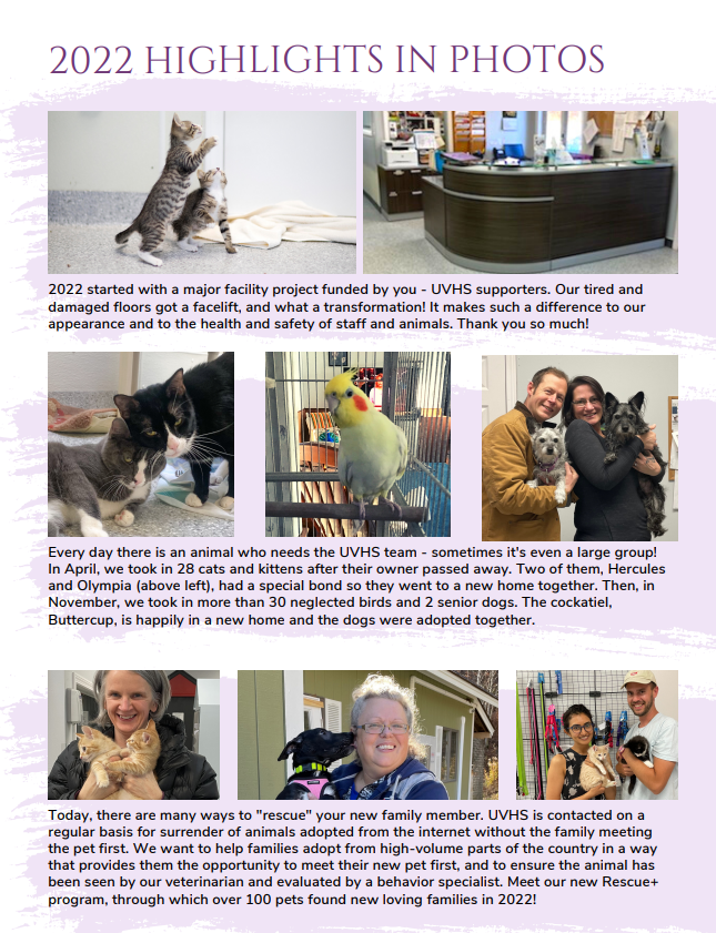 Upper Valley Humane Society Annual Reports